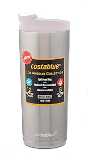 Amazon.com: costablue Travel Coffee Mug - 16 Oz. Stainless Steel Insulated Coffee Mug, Leak ...