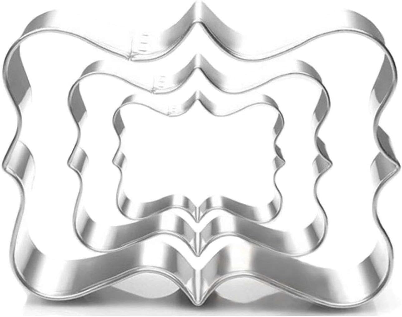 Amazon.com: WJSYSHOP 3 Piece Rectangle Plaque Frame Cookie Cutter: Home ...