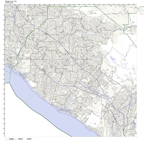 Santa Ana, CA ZIP Code Map Laminated: Amazon.com: Books