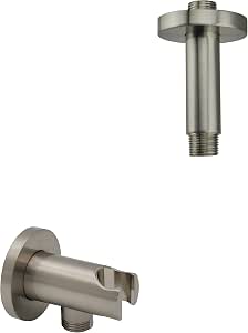 Aquaiaw Shower Arm and Wall Supply Elbow Bundle, 3 inch Ceiling Mount ...