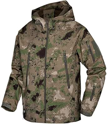 Amazon.com: Tactical Hoody Softshell Jacket Outdoor Sports Camouflage ...