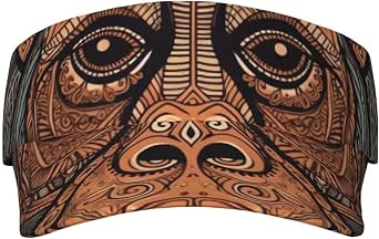 Orangutan Tribal Pattern Print Sunscreen Visor Cap Adjustable Visor ...