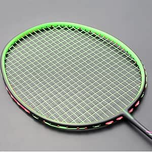 Amazon.com : 100% Carbon Fiber Badminton Racket Strung Ultralight ...