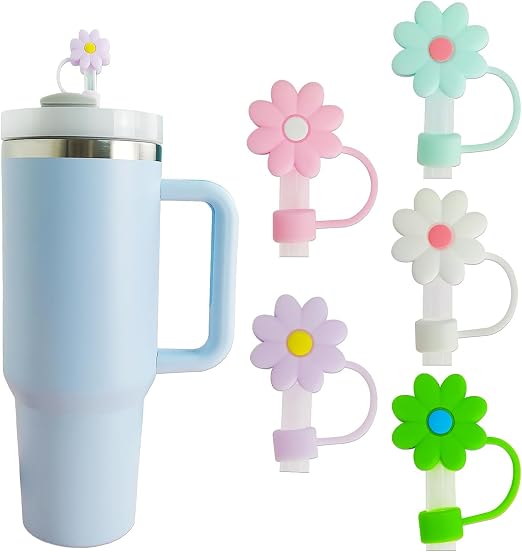 Amazon.com: 5 PCS Silicone Straw Covers Cap Compatible with Stanley 30 ...