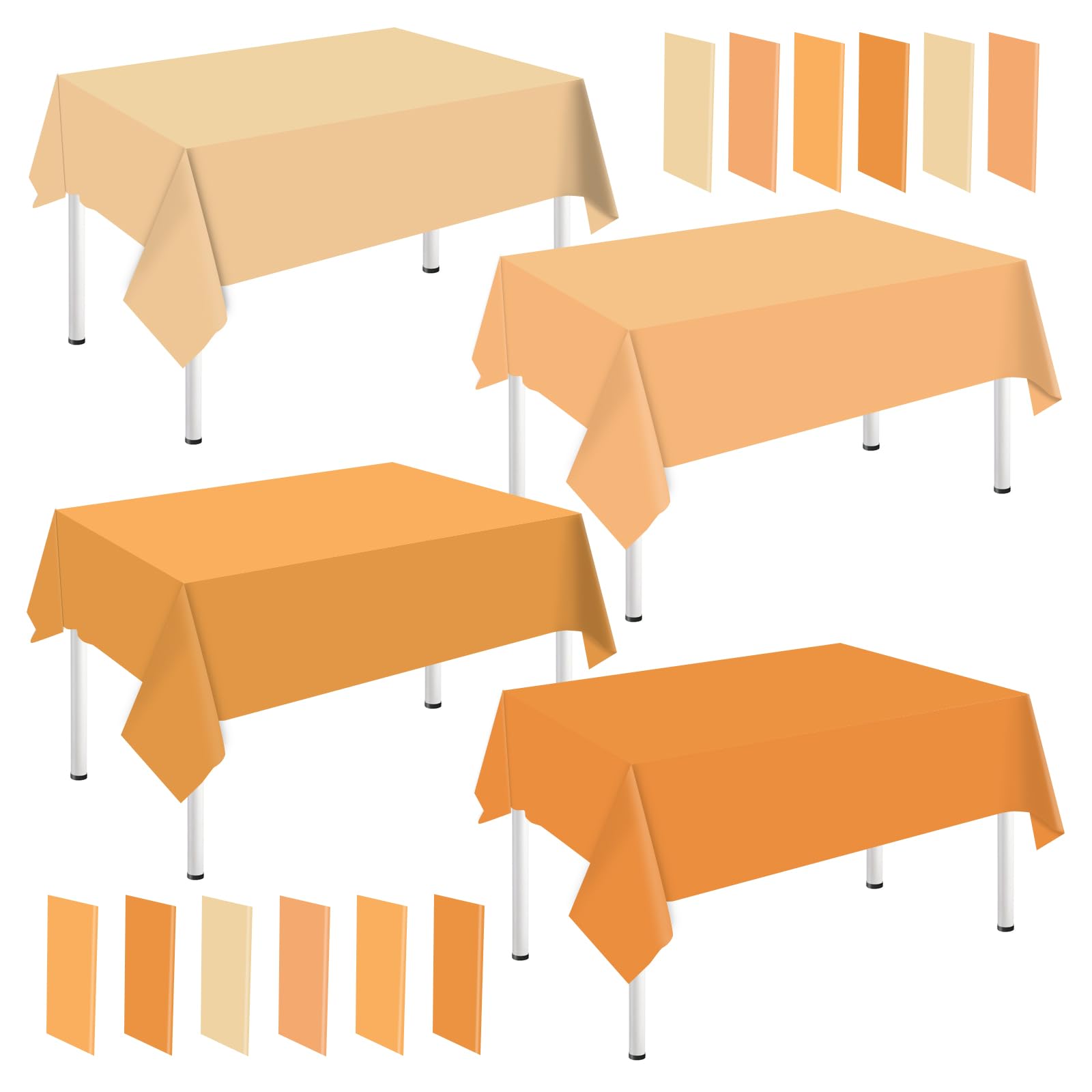 Amazon.com: Whaline 16Pcs Orange Plastic Tablecloth 4 Orange Rectangle ...