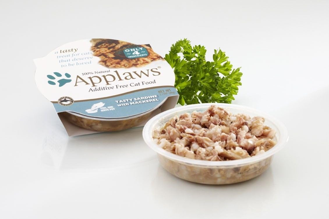 Applaws Cat Pot Sardine & Mackerel 60g x 18 : Amazon.co.uk: Pet Supplies