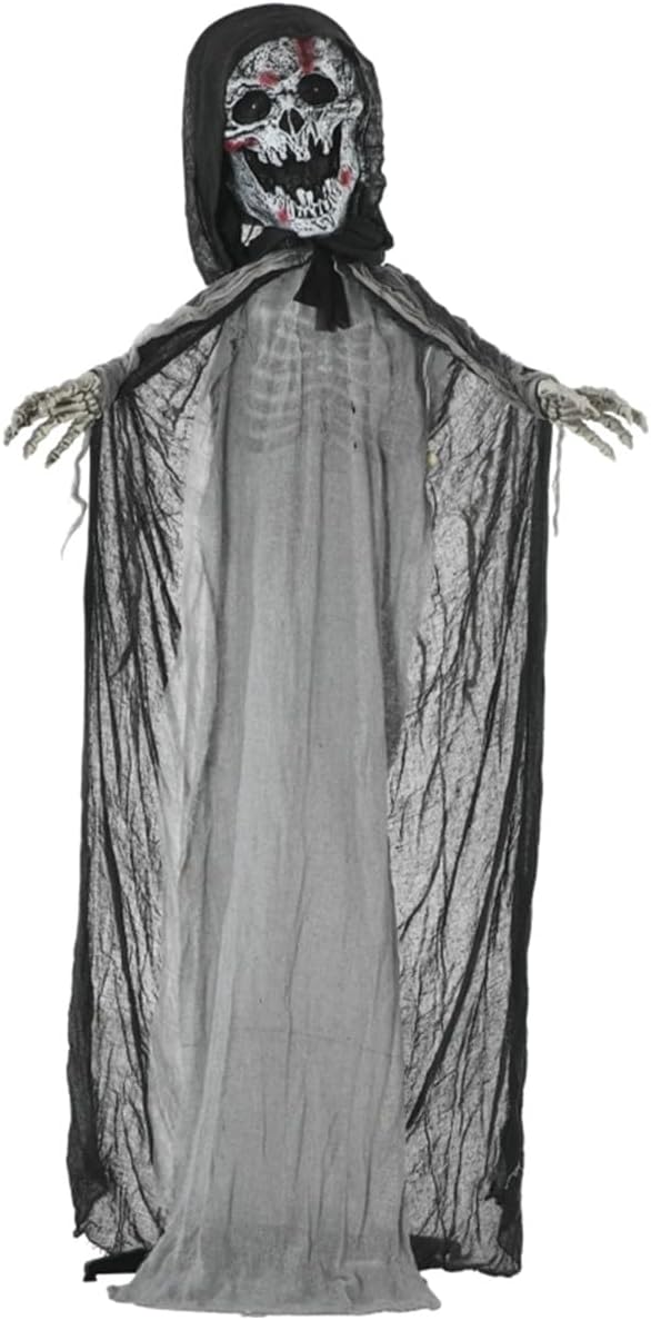 Amazon.com: 5.5FT Sound-Activated Halloween Animatronic Skeleton Ghost ...
