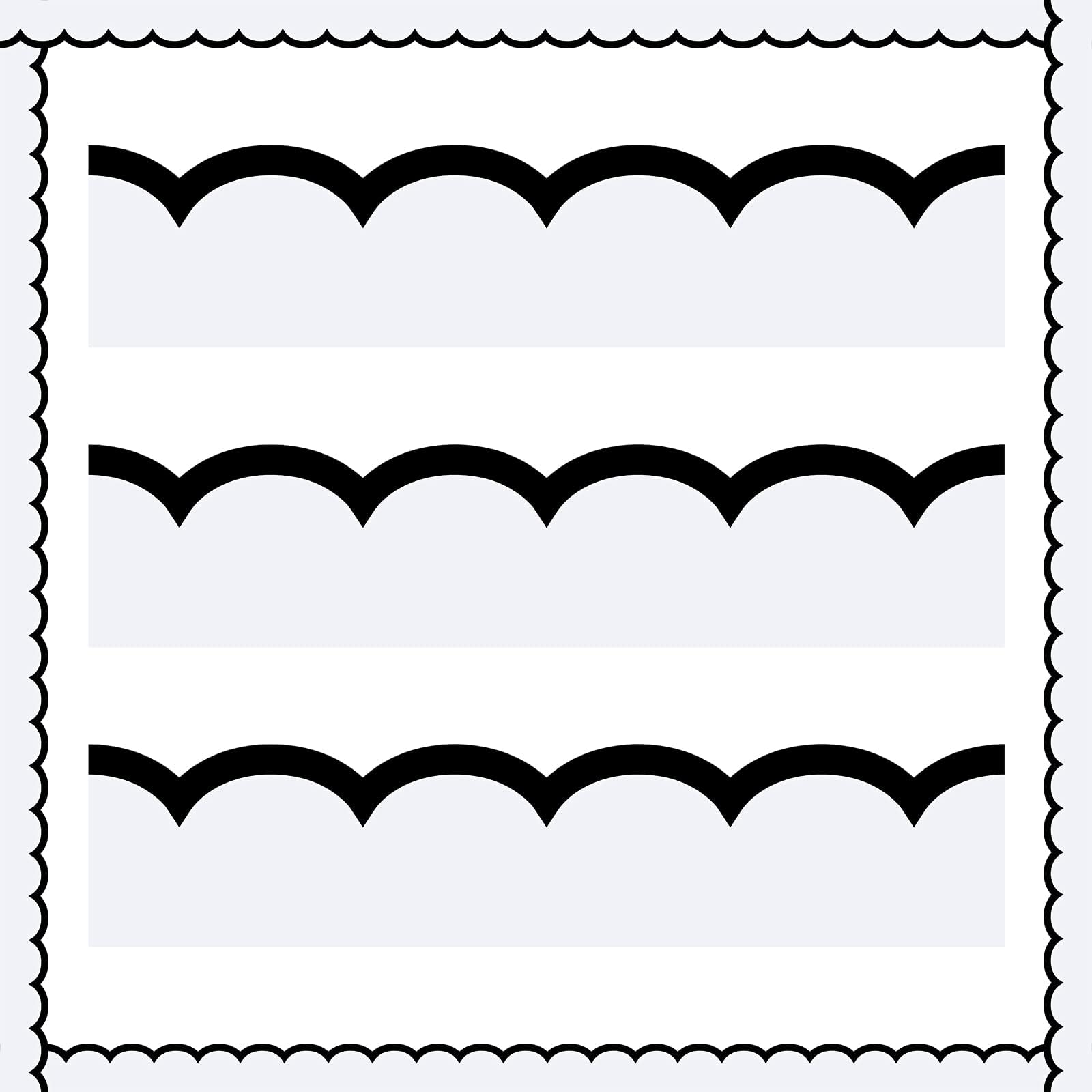 Amazon.com: 72 Feet Classroom Bulletin Board Borders Black and White ...
