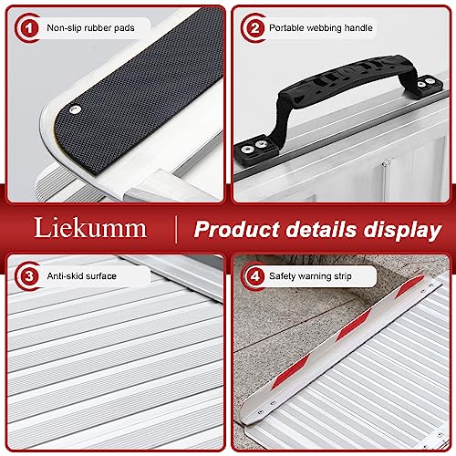 Snapklik.com : 2ft Threshold Ramp, 600LBS Capacity, Portable Aluminum ...