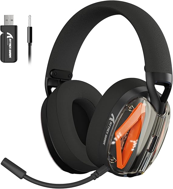 Amazon.com: ATTACK SHARK L60 Lightweight Wireless Gaming Headset Over ...