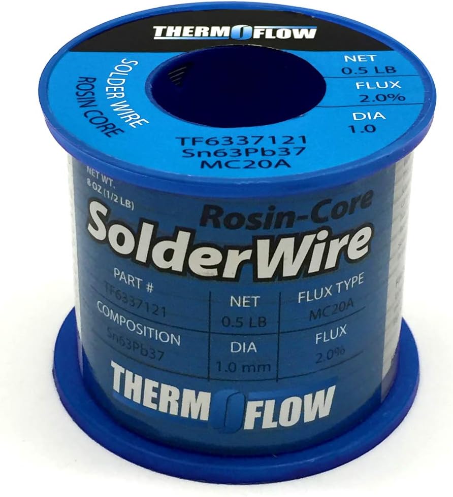 Amazon.com: Thermoflow Solder Sn63/Pb37, 1.0mm, 1/2 LB ROLL : Tools ...