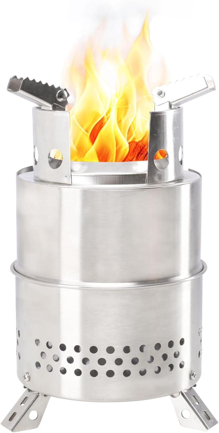 Amazon.com: TOM SHOO Camping Stove Camp Wood Stove Portable Foldable ...