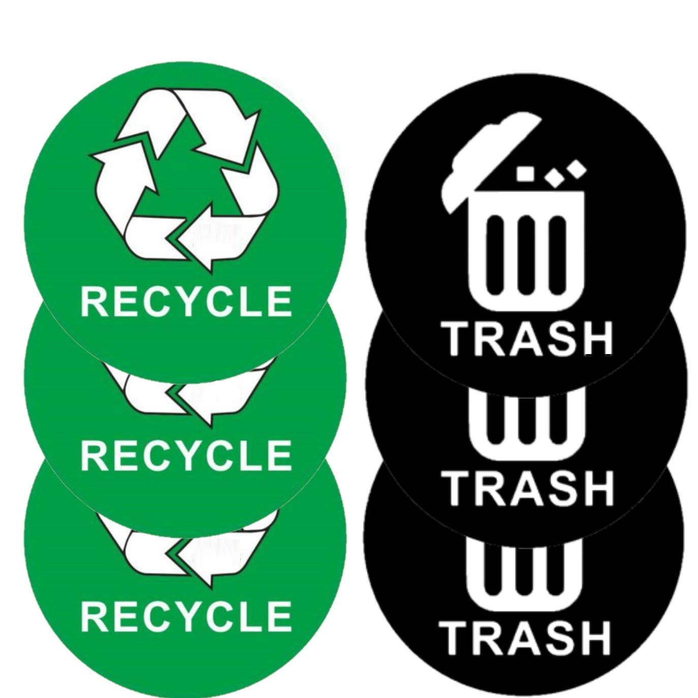 Buy 6 Pack of 6 Inch ain View T Recycle Combo Symbol Sticker, Recycle ...