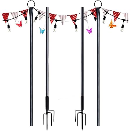 Festive Lights - 2.4m Festoon Poles for Hanging Lights, Lanterns ...