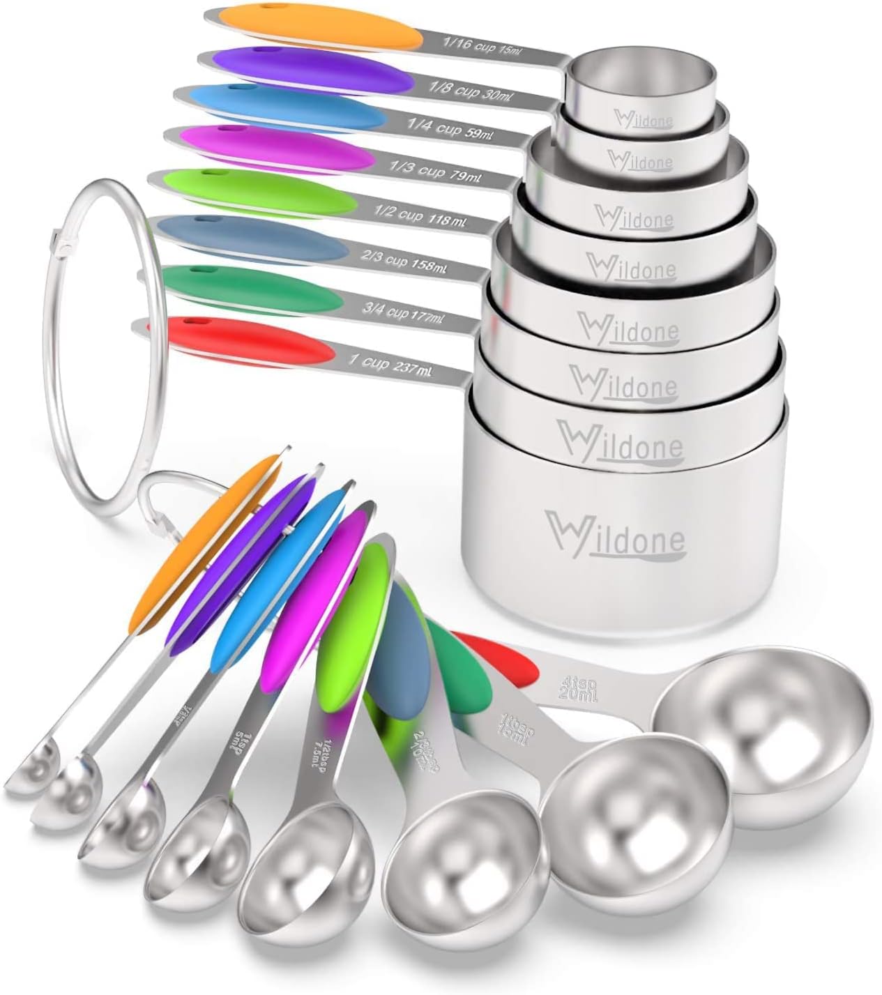 Amazon.com: Measuring Cups and Spoons Set, Stainless Steel Measuring ...