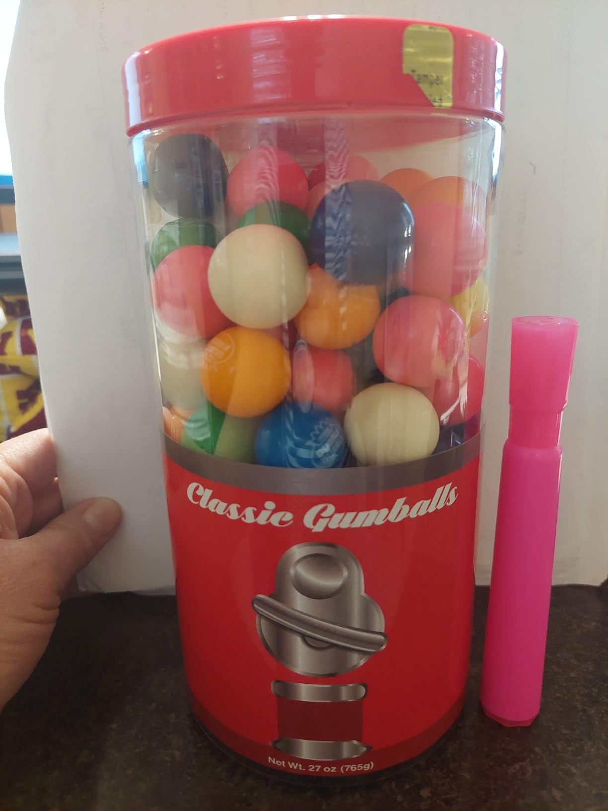 Amazon.com : Gumball in a Jar, 27 oz Jar of 1 Inch Assorted Gumballs in ...