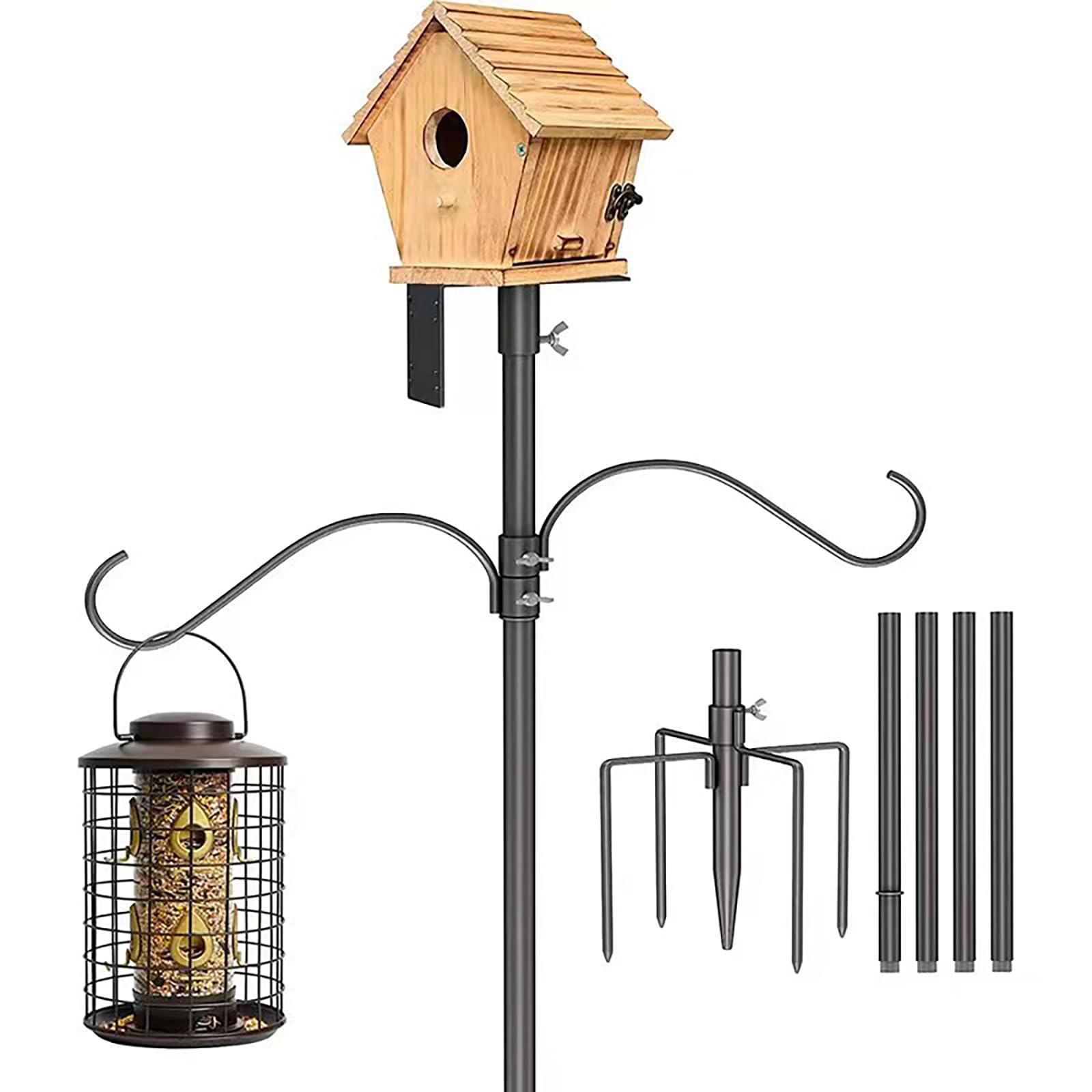 Outdoor Bird Feeding Station 92 Inch Heavy Duty Bird Feeder Pole - 5 ...