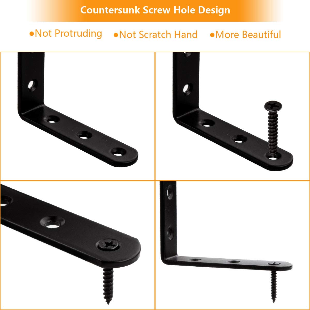 Snapklik.com : 16 PCS L Shelf Brackets 4Inch, Cast Iron 4x4 Inch Heavy ...