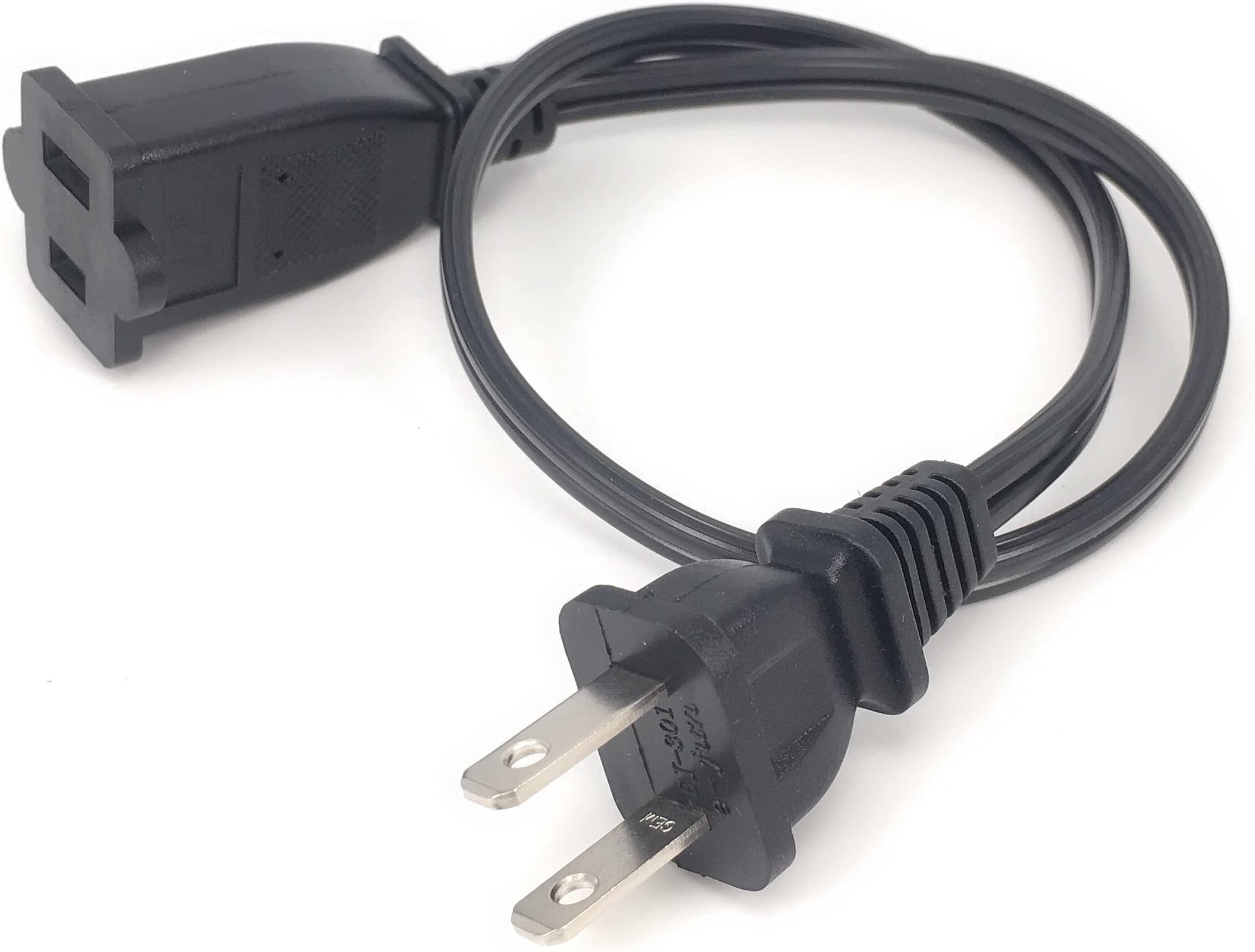Amazon.com: VSEER 2 Prong Extension Cord US AC 2-Prong Male and Female ...
