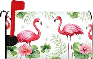 Amazon.com: Baocicco Pink Flamingo Magnetic Mailbox Cover 21x18 Inch ...
