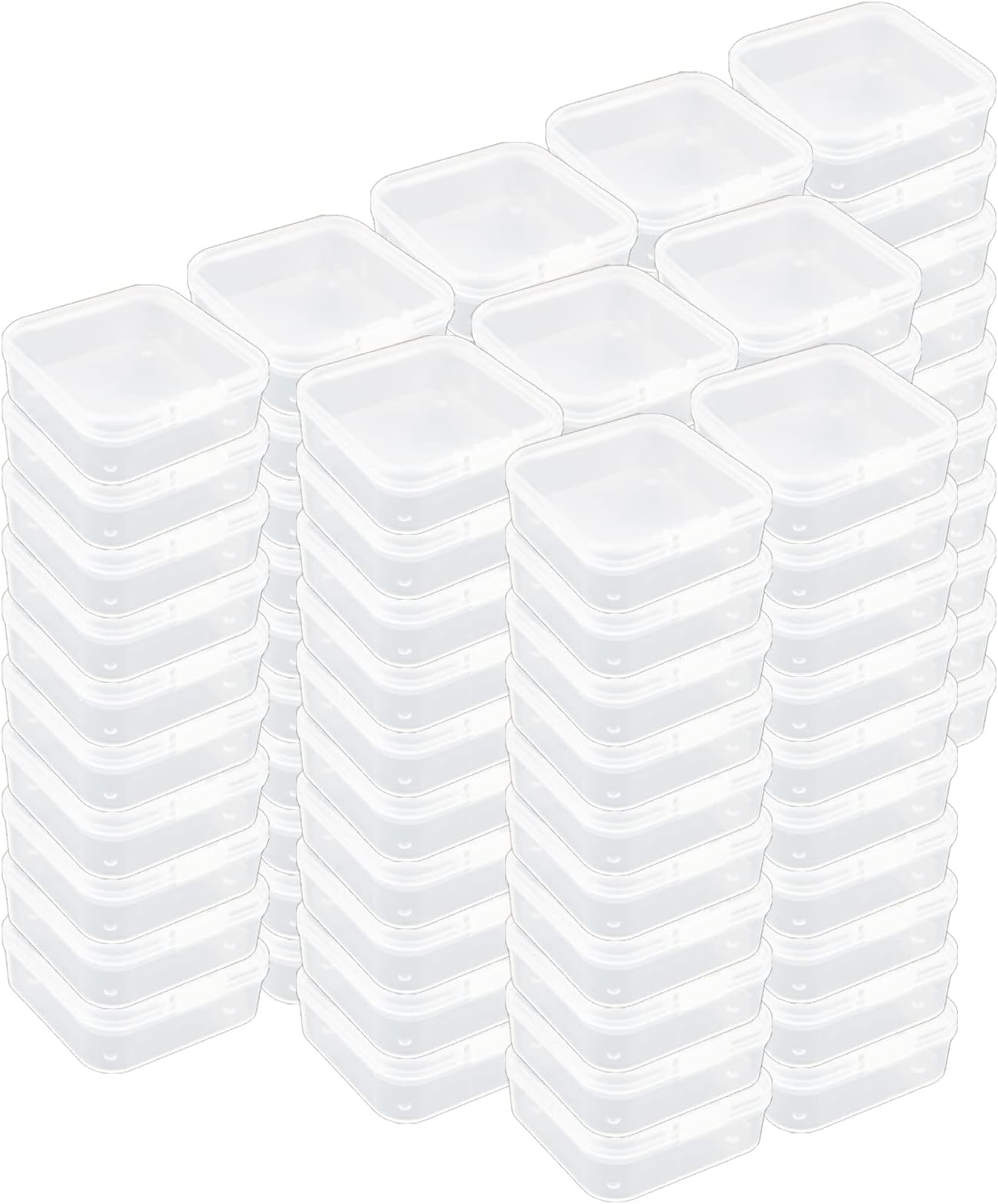 Amazon.com: Goodma 100 Pieces Square Empty Mini Clear Plastic Organizer ...