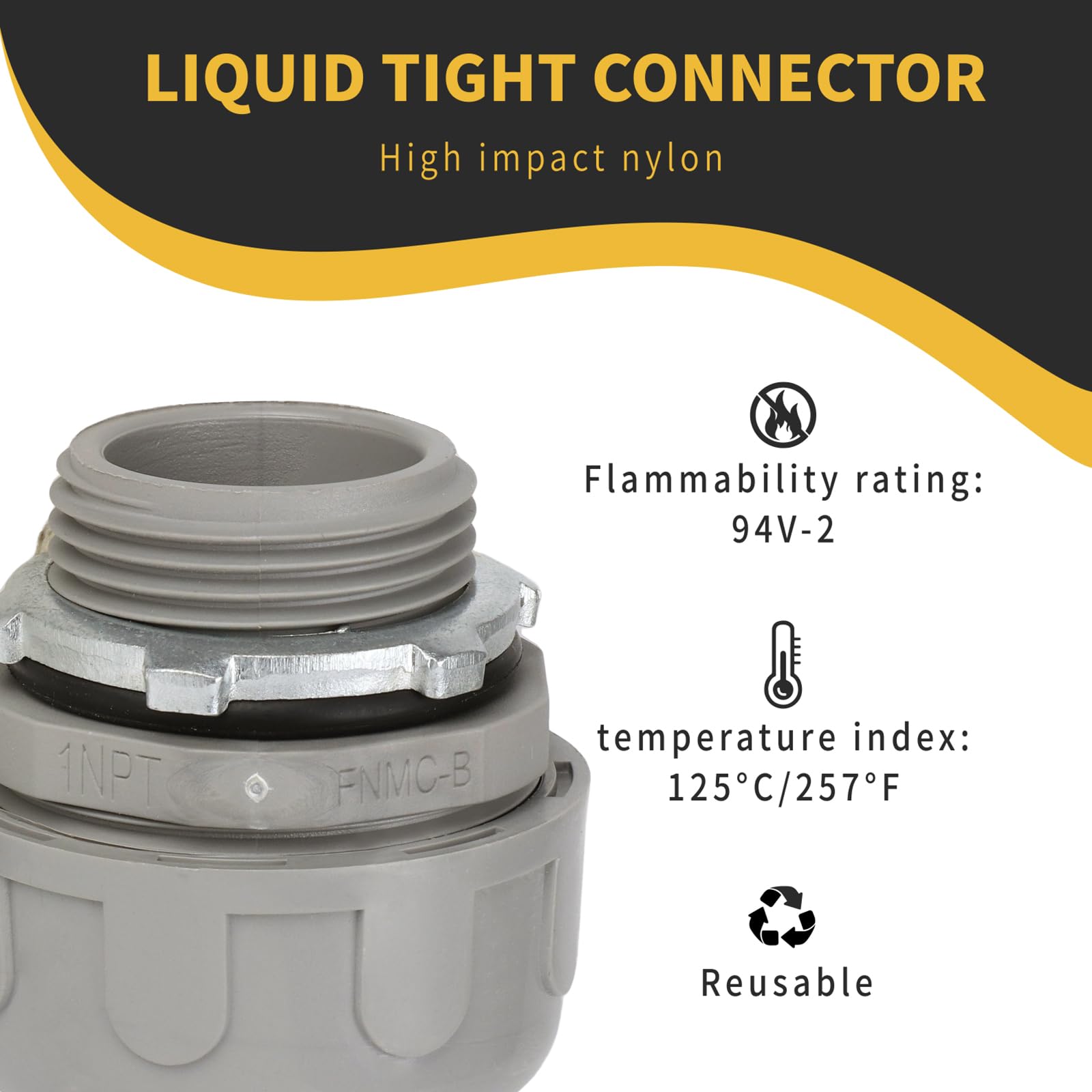 Snapklik.com : HDHAODA Conduit Connectors, 1 Inch Liquid Tight ...