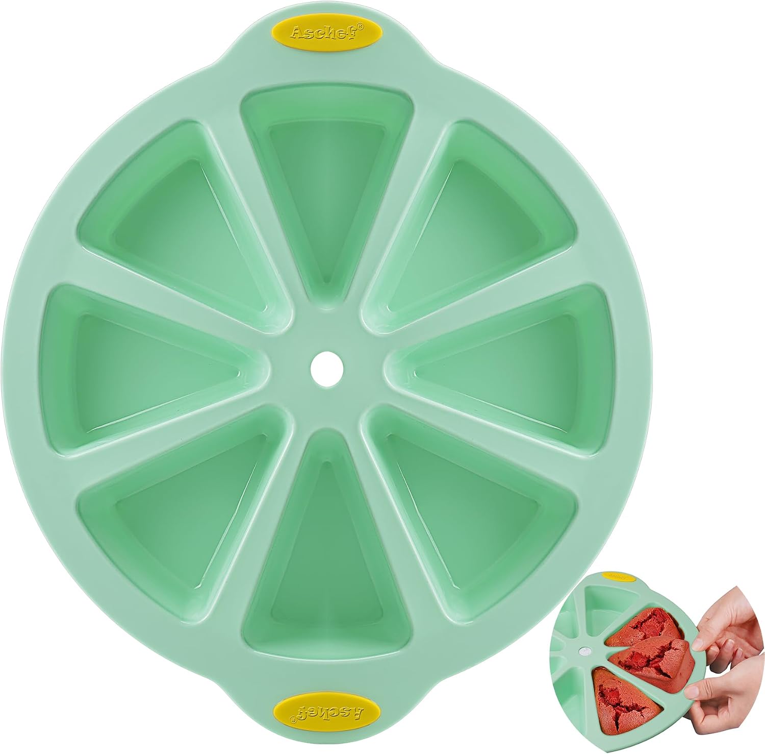 Amazon.com: Aschef Steel Reinforced Frame Nonstick Silicone 8X Triangle ...