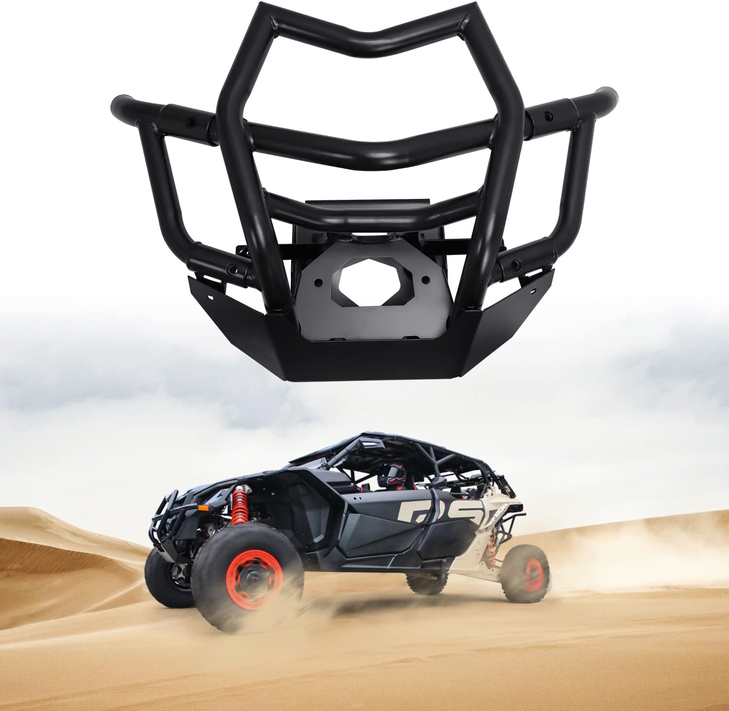 CUSAUTV Front Pre-Runner Bumper Kit Black Bumper Bar Compatible with ...