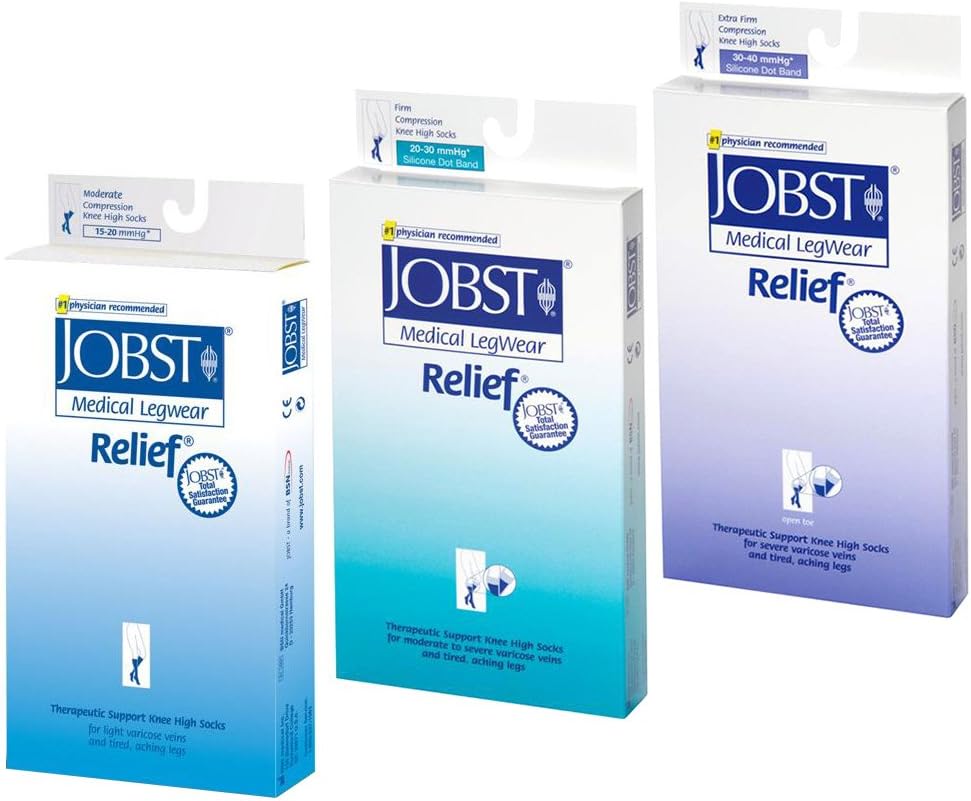 Amazon.com: Jobst Relief Knee KNEE HIGH Firm Compression 20-30mmHg S ...