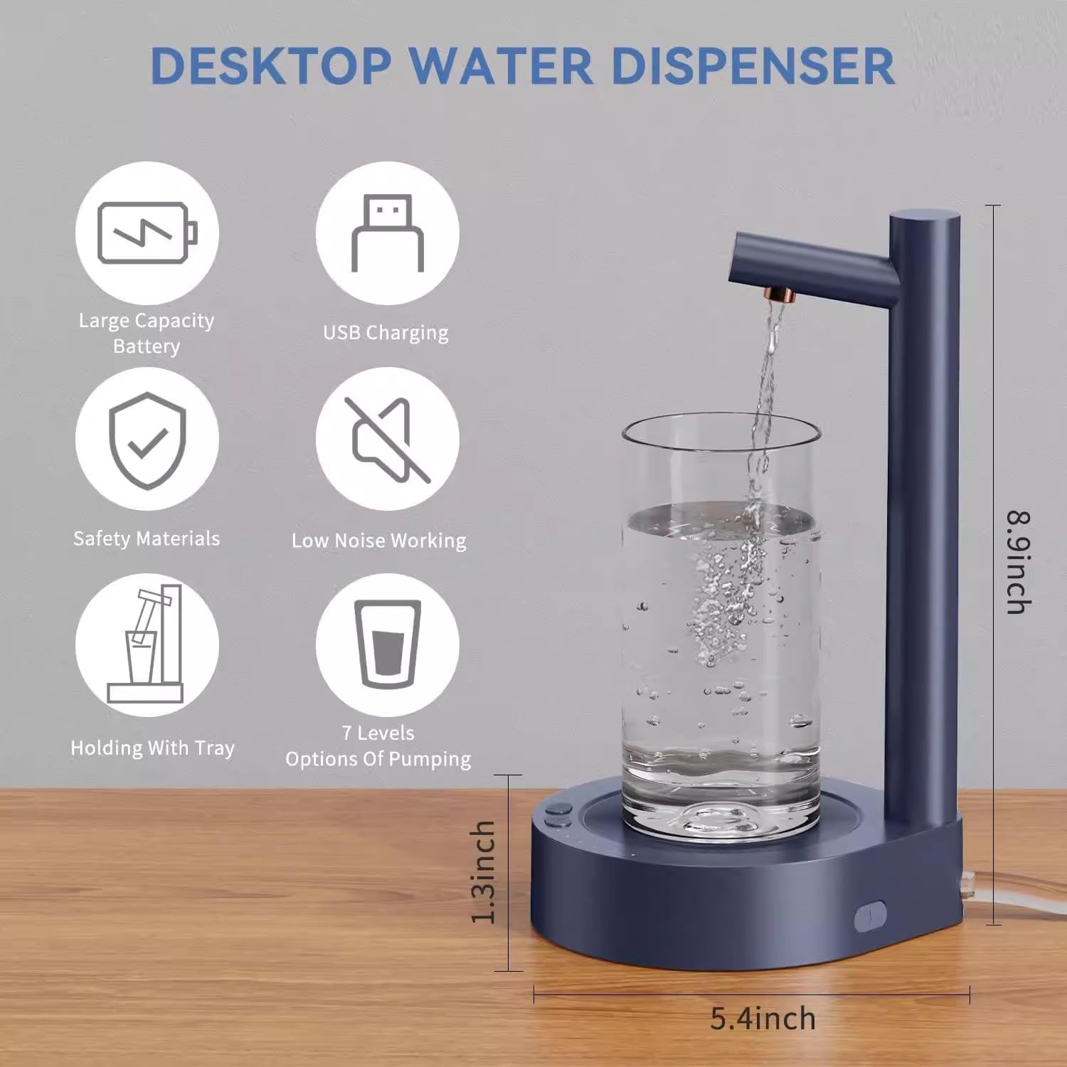 Water Cooler Desktop Water Dispenser, Electric Water Jug Pup For 5 ...
