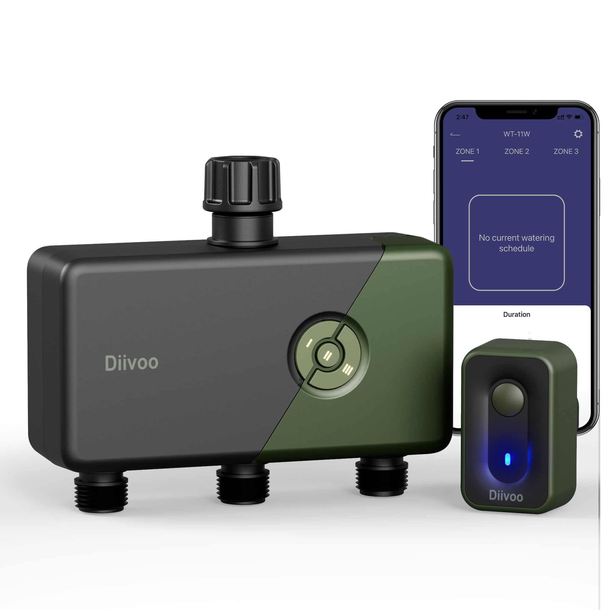 Amazon.com: Diivoo WiFi Sprinkler Timer 3 Zone, Smart Water Hose Timer ...