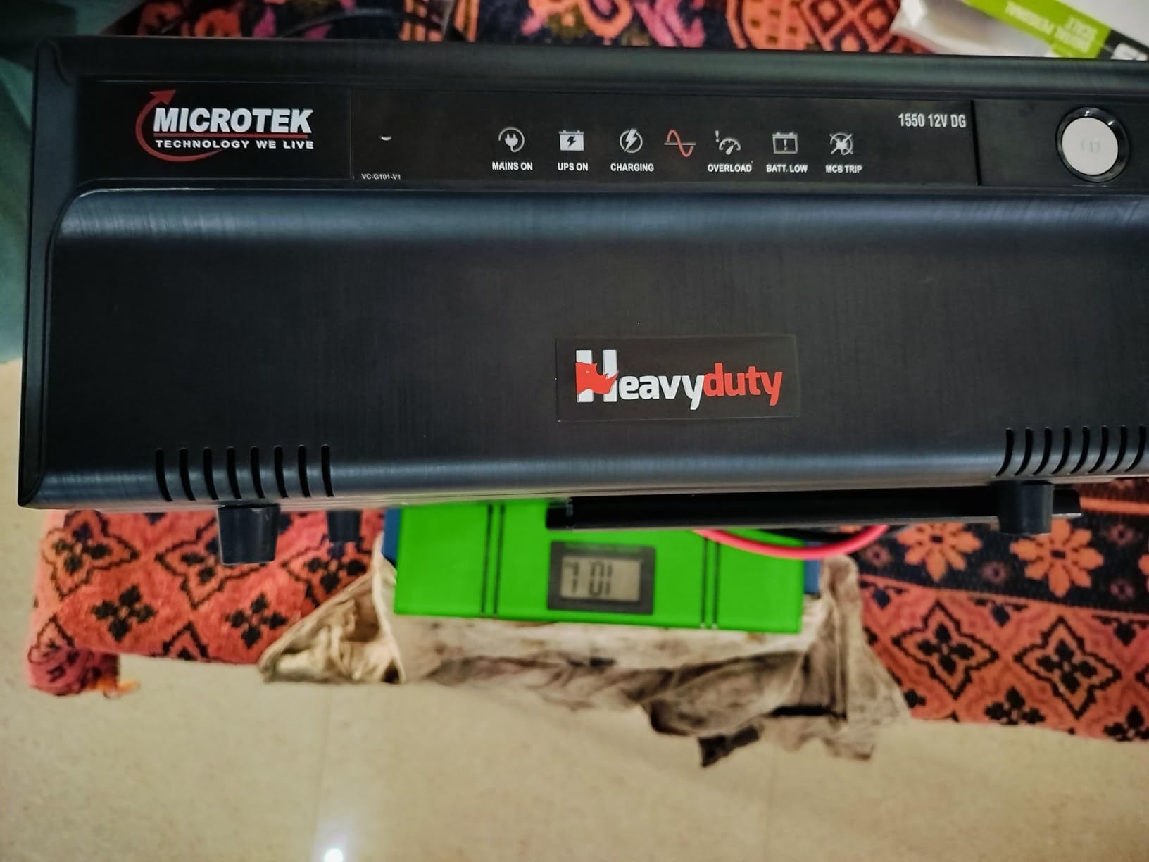 Microtek Heavy Duty 1550 Advanced Digital 1250VA/12V Inverter, Support ...