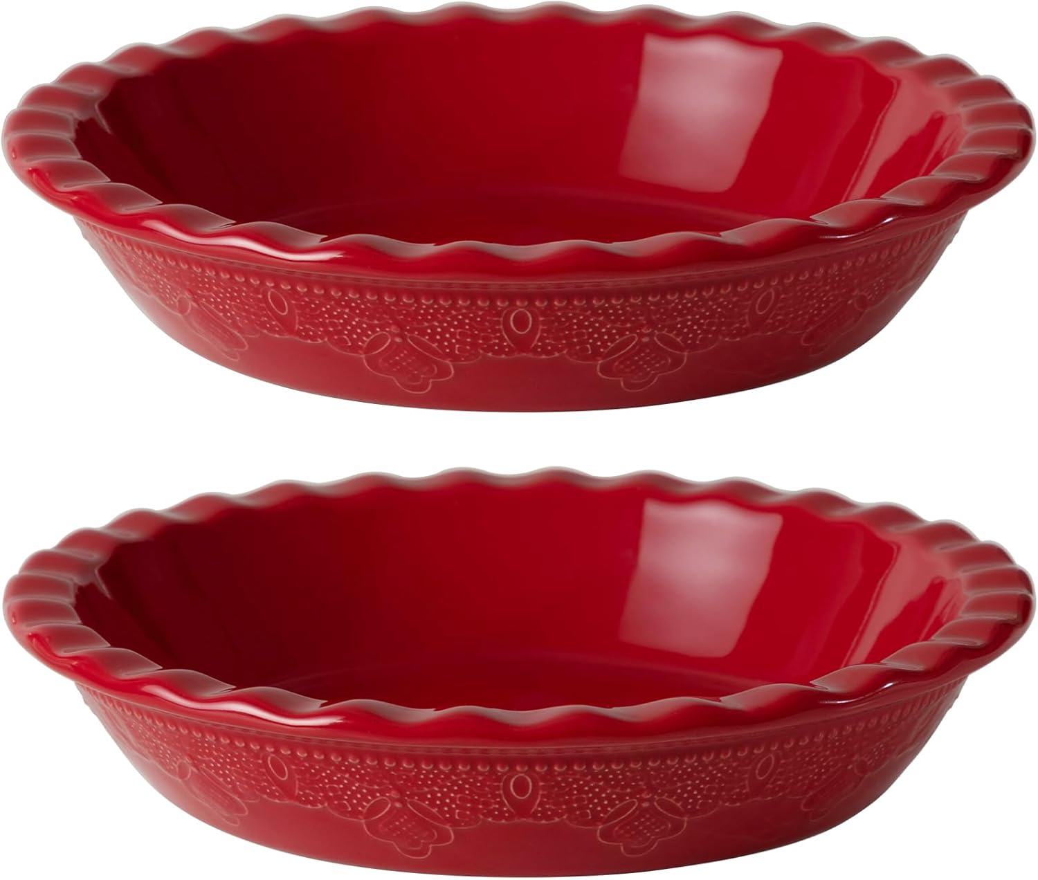 Amazon.com: Fun Elements Pie Pan, 9 Inch Ceramic Pie Dish, Deep Dish ...