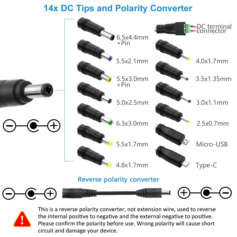 Snapklik.com : SHNITPWR 48W Universal Power Supply 9V 12V 15V 17V 19V 20V 24V Adjustable ...