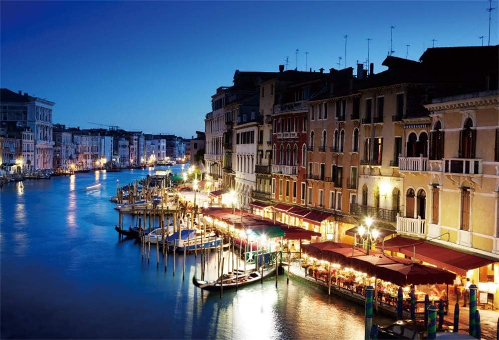 Amazon.com : AOFOTO 9x6ft Italy Nightscape Venice Grand Canal Backdrop ...