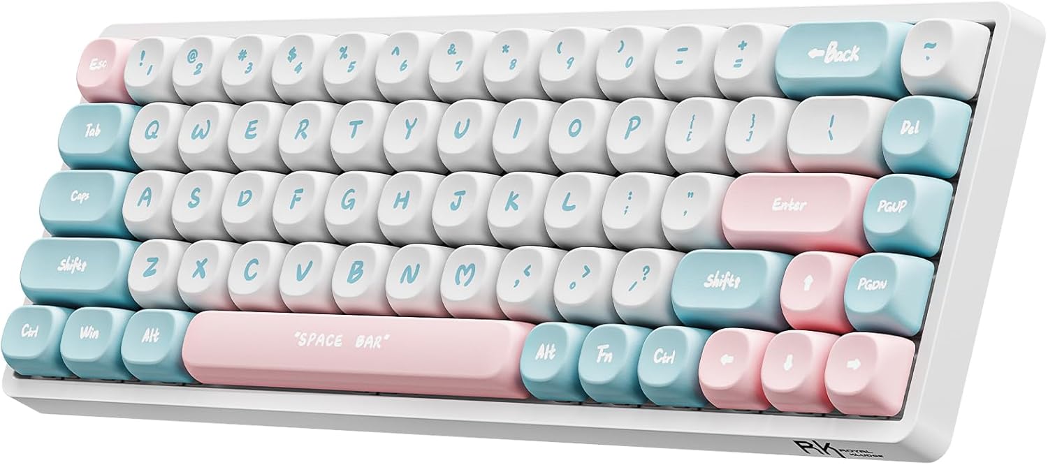 RK ROYAL KLUDGE RK837 Gaming Keyboard - 68Keys Wireless Mechanical ...