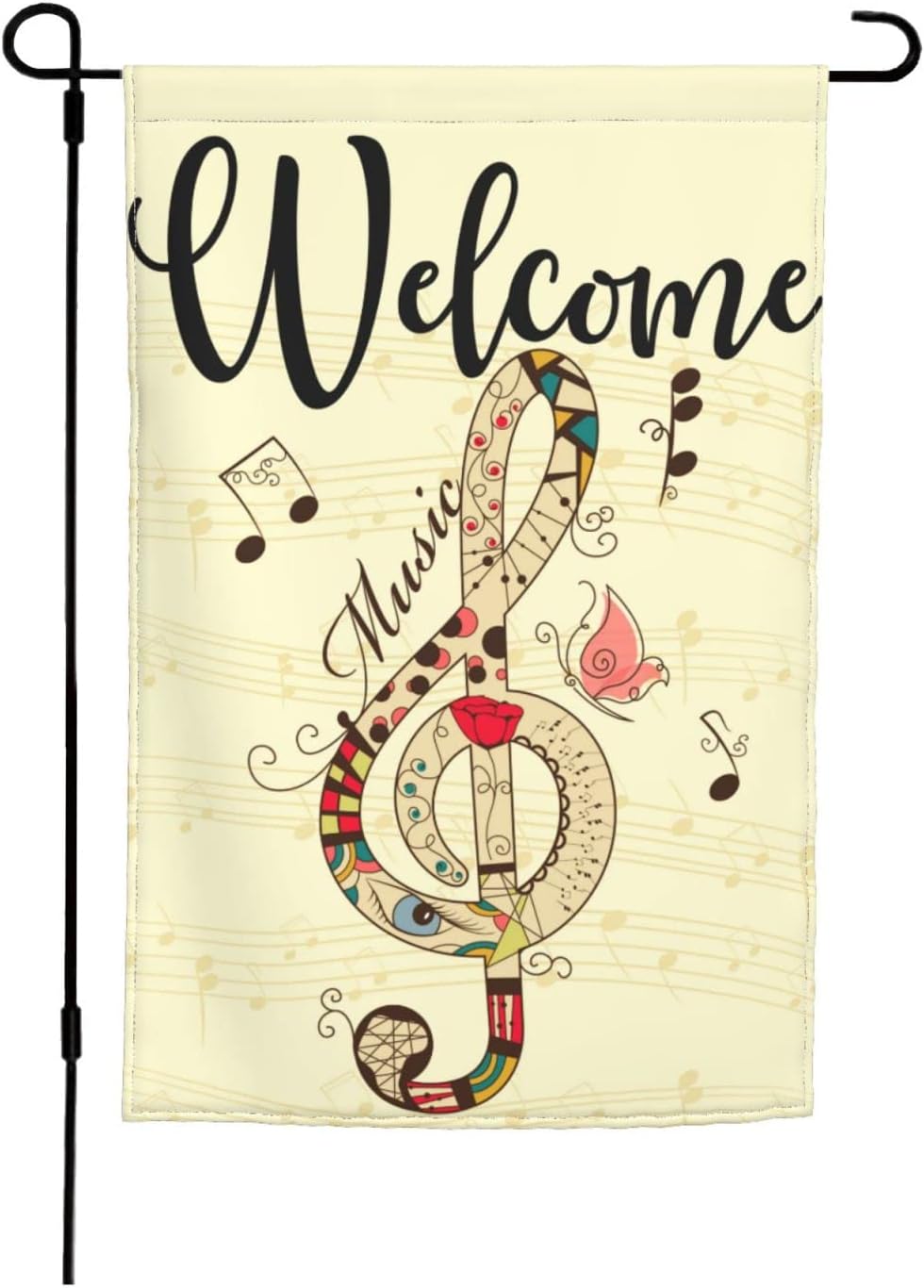Amazon.com : Abstract Treble Clef Musical Background Garden Flags ...