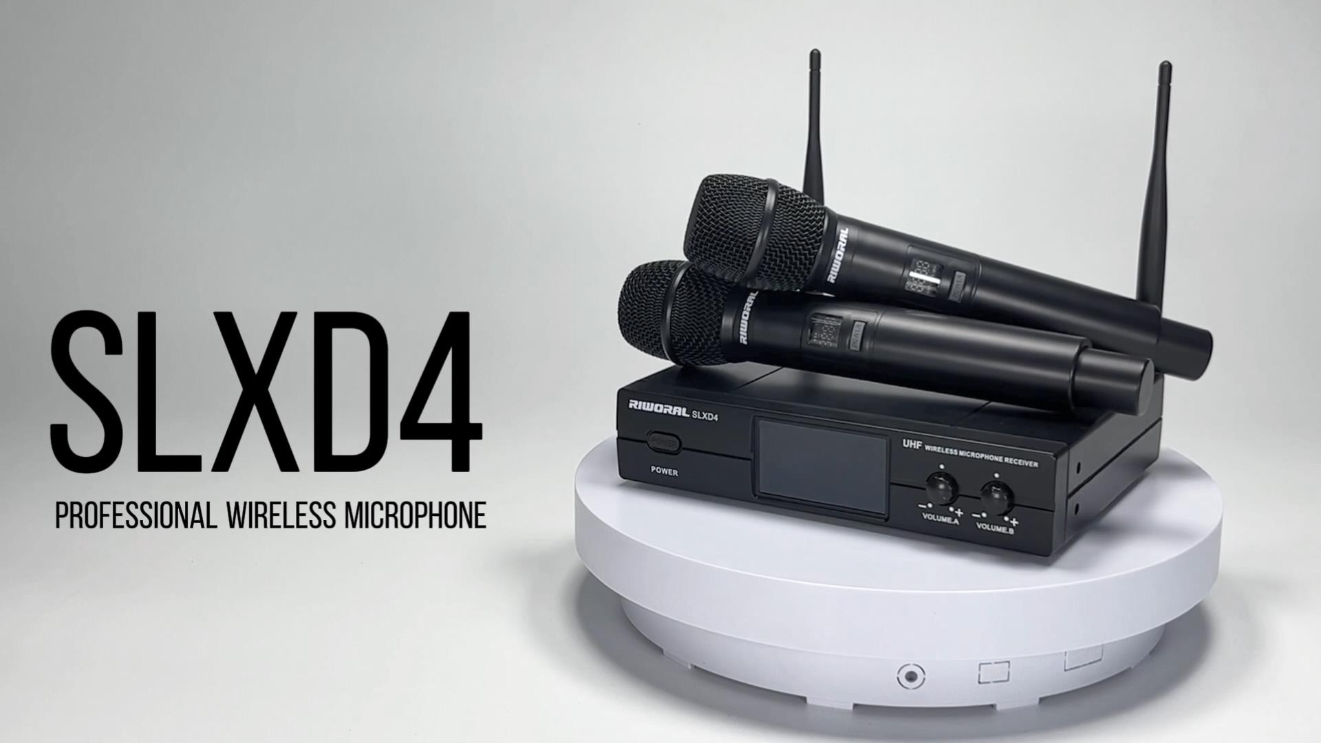 Wireless Microphone UHF System - Dual Handheld Mics, 240ft Range ...