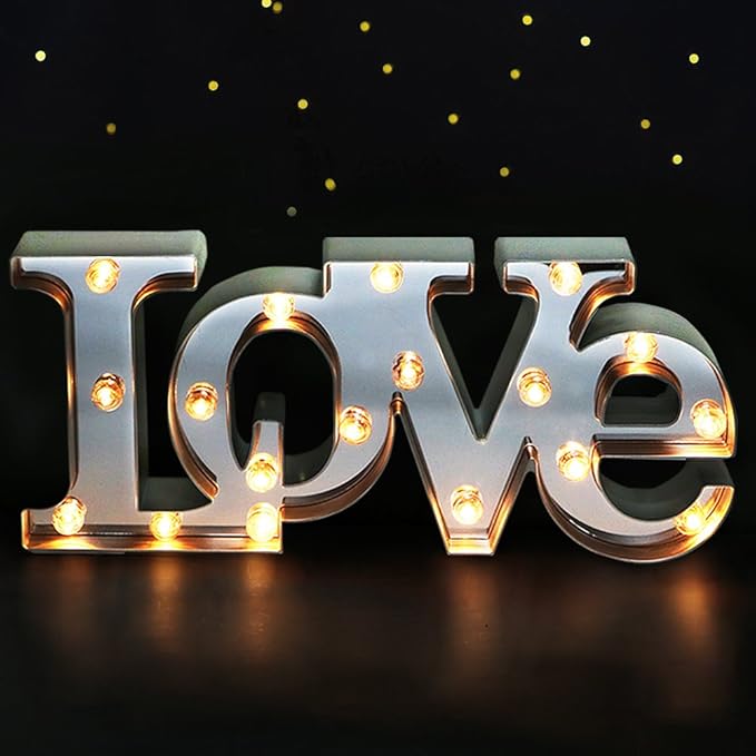 Amazon.com: Bright Zeal 16" x 7" Large LOVE Decor For Bedroom LED ...