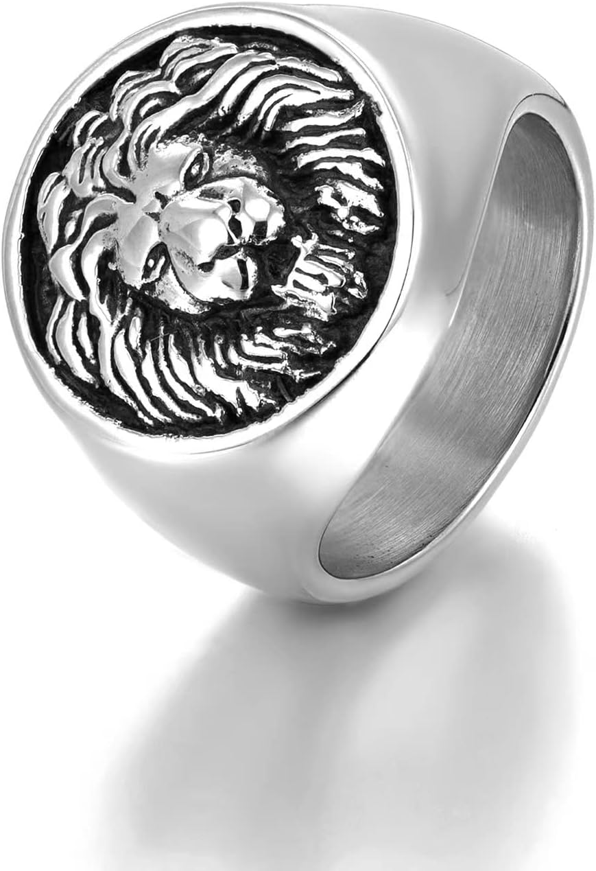HETIMXIA Leo Rings for men Lion King Style Simba Hip Hop Heavy Metal ...