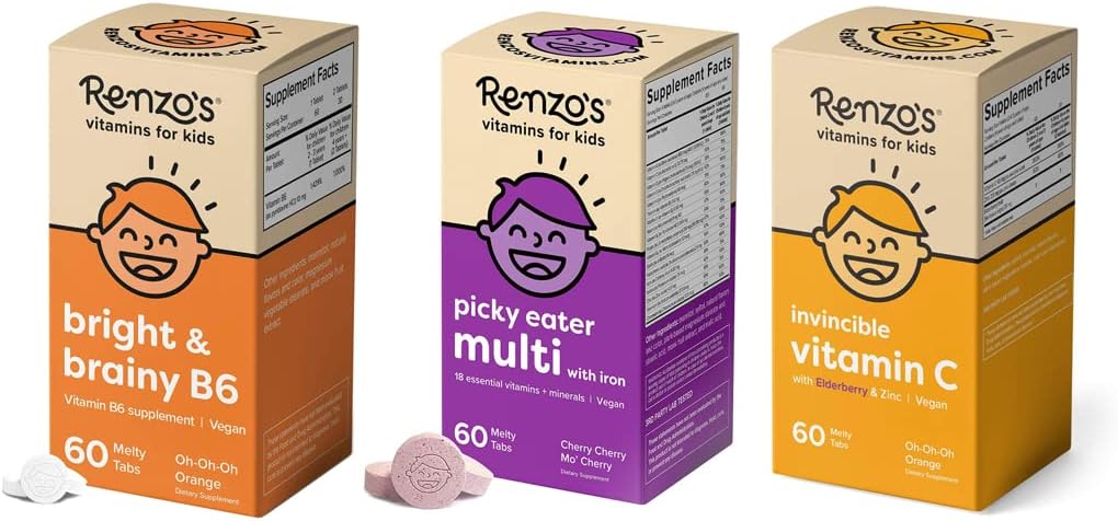 Amazon.com: Renzo's Vitamins Back to School Bundle - Bright & Brainy ...
