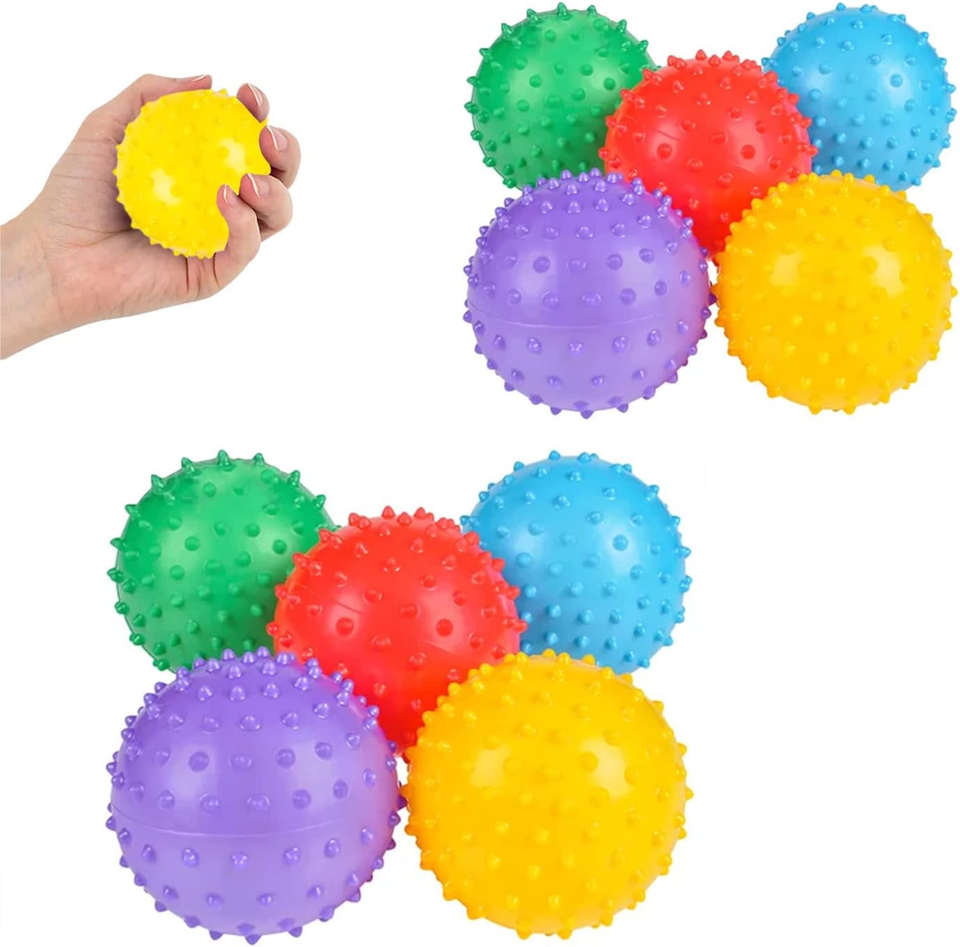 Inflatable Bouncy Balls, Knobby Balls Spiky Bounce Ball Toy, Soft ...