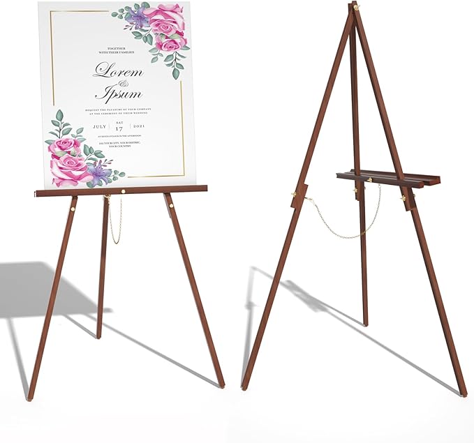 Amazon.com: XvmeiMym Wooden Art Easel Stand - 63" Portable Tripod Wood ...