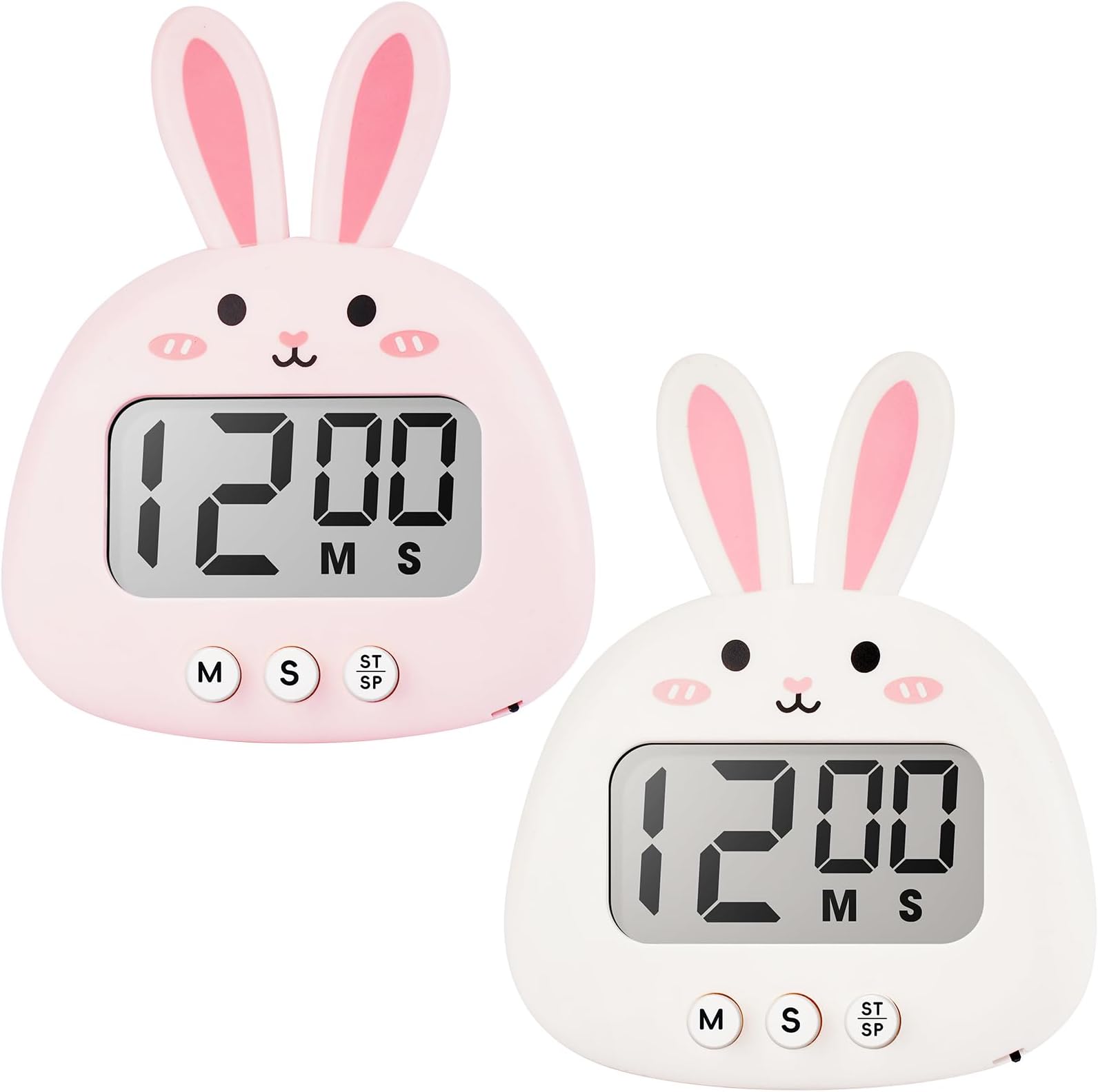 Amazon.com: 2 Pieces Kitchen Timer Magnetic Bunny Digital Countdown ...