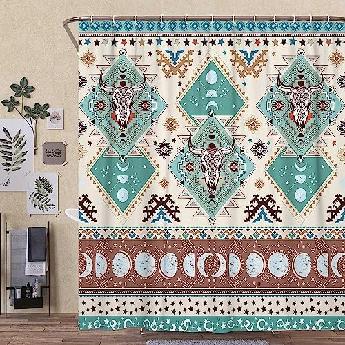 Amazon.com: Western Boho Shower Curtain, Aztec Southwestern Native ...