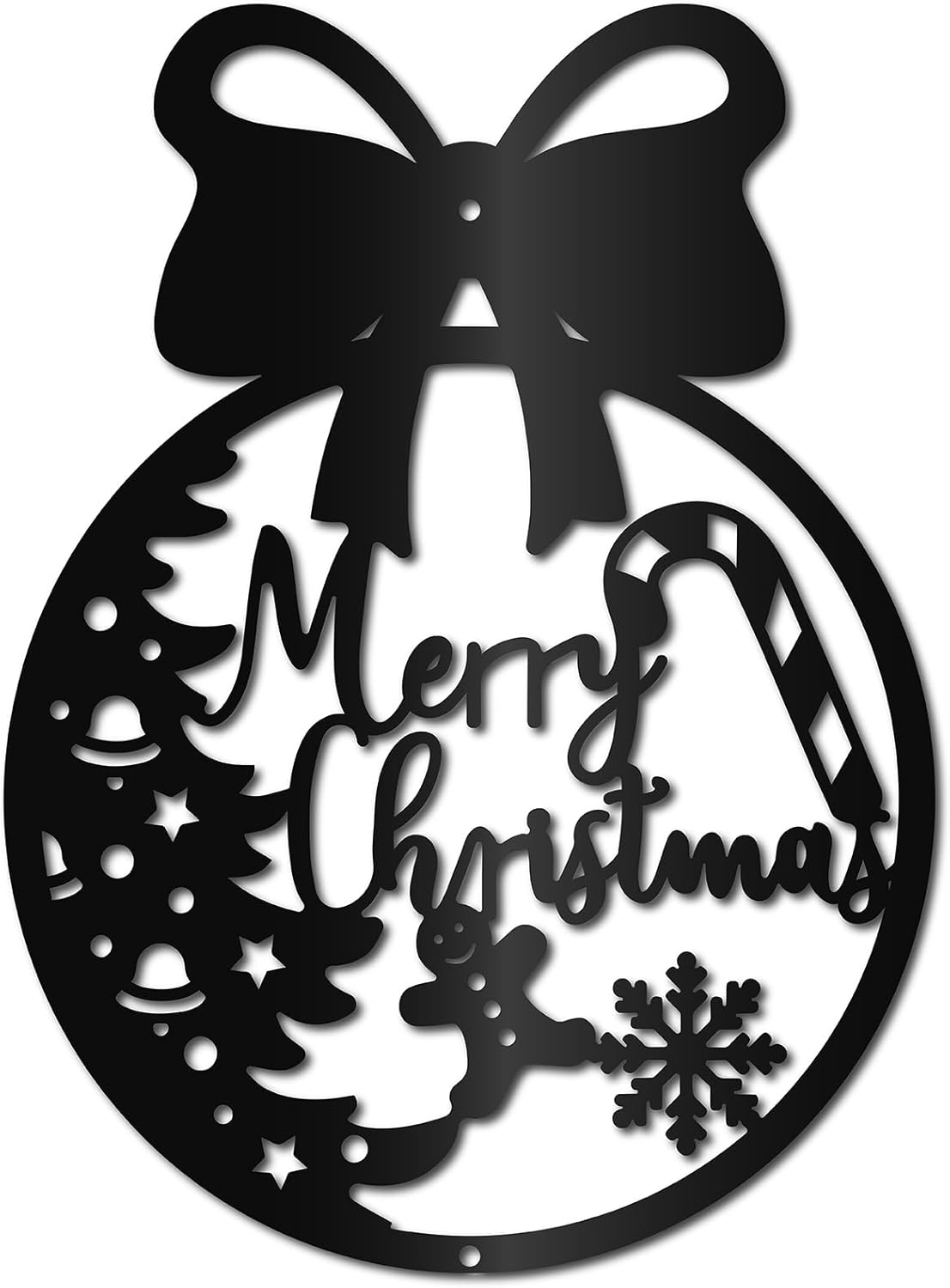 Amazon.com: CREATCABIN Merry Christmas Metal Wall Art Decor Iron Wall ...