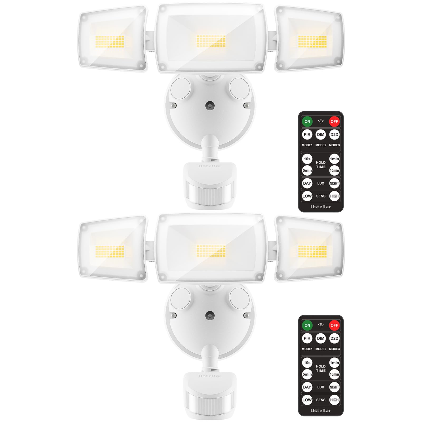 USTELLAR 55W Security Lights Motion Outdoor with Remote, Motion Sensor ...