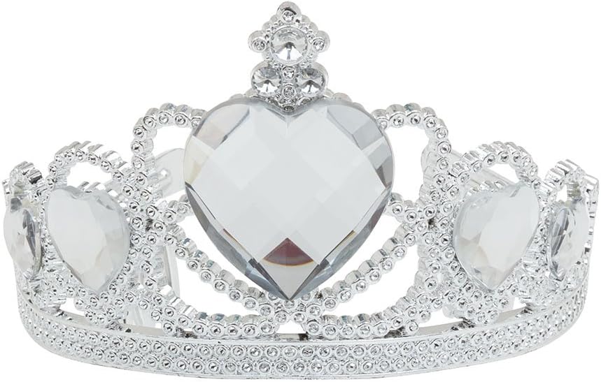 Bristol Novelty BA880 Silver Plastic Tiara with Clear Stone, Girls, One ...