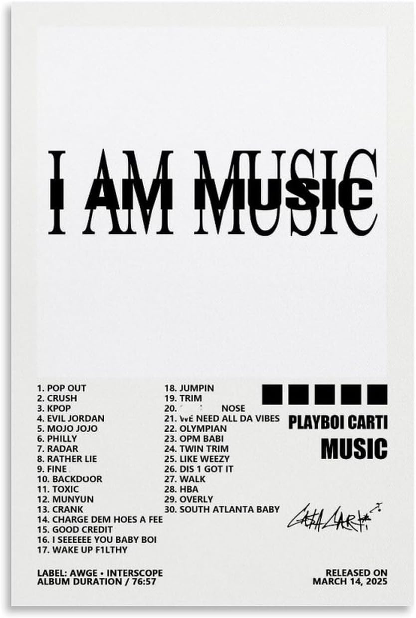 Amazon.com: MODIZAWD Playboi Poster Carti Music Album Cover Posters for ...