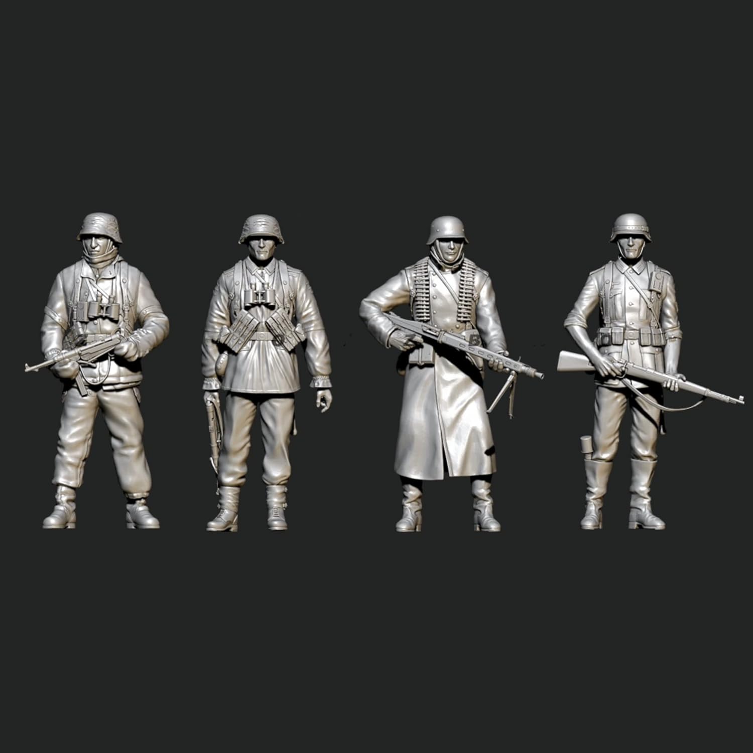 Amazon.com: 1/35 WWII German Soldier Resin Figure Model (4 People ...
